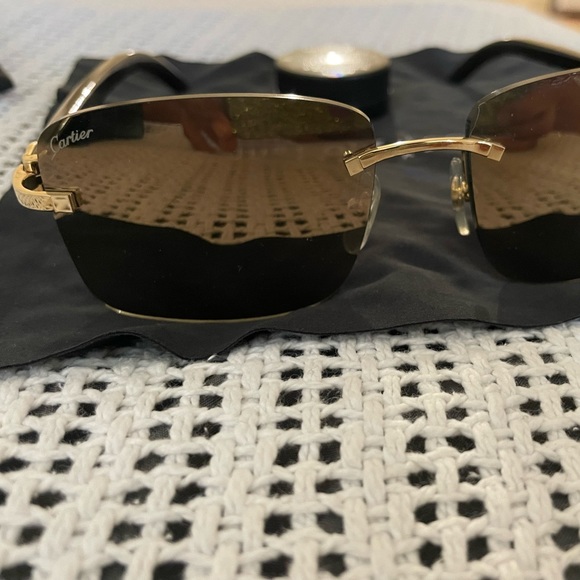 Cartier | Accessories | Cartier Rimless Sunglasses With White Genuine ...